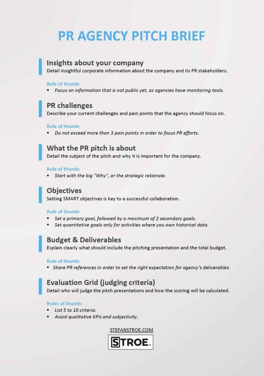 The PR Agency Pitch Brief Example (PDF Included)